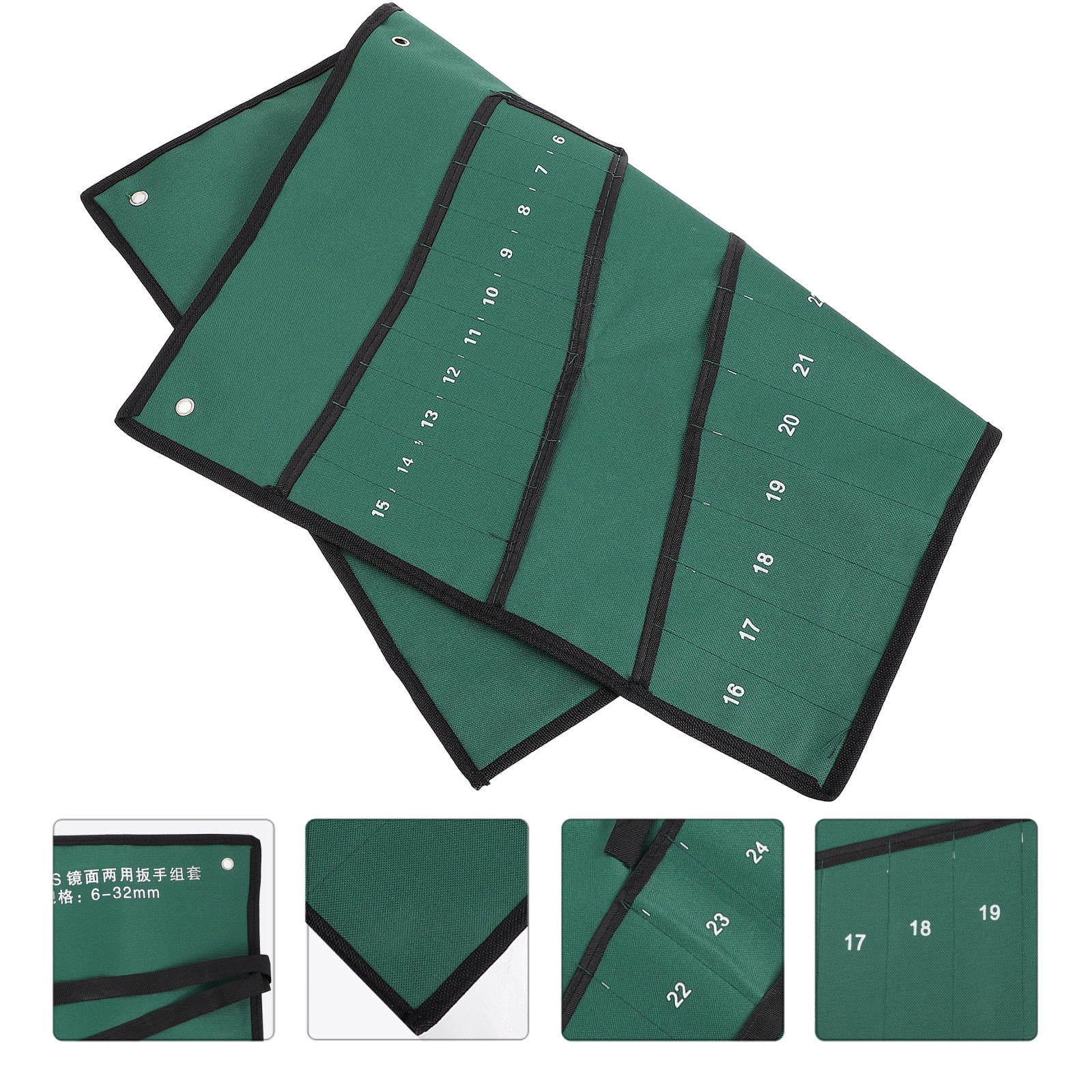 DEEPCRAFF Durable Green Canvas Wrench Storage Bag Portable Roll Up ...