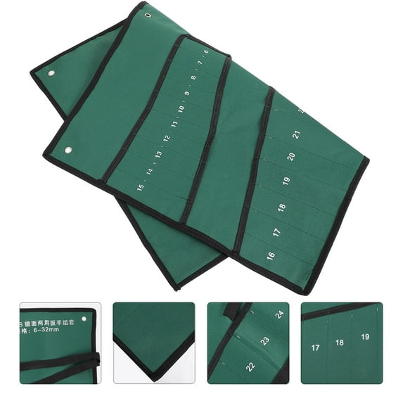 DEEPCRAFF Durable Green Canvas Wrench Storage Bag Portable Roll Up ...