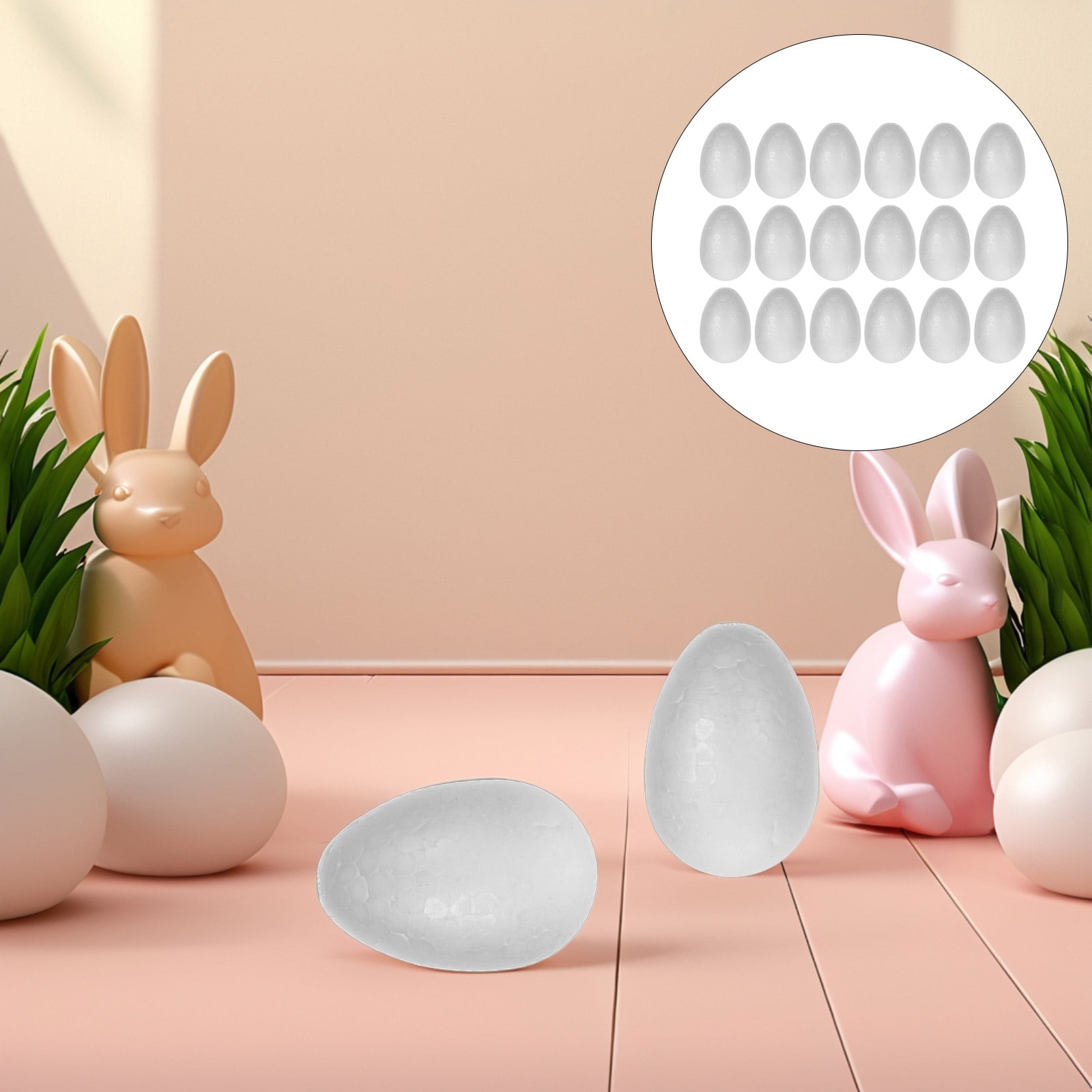 DEEPCRAFF Easter Egg Foam 50Pcs Unfinished Fake Eggs For Home ...