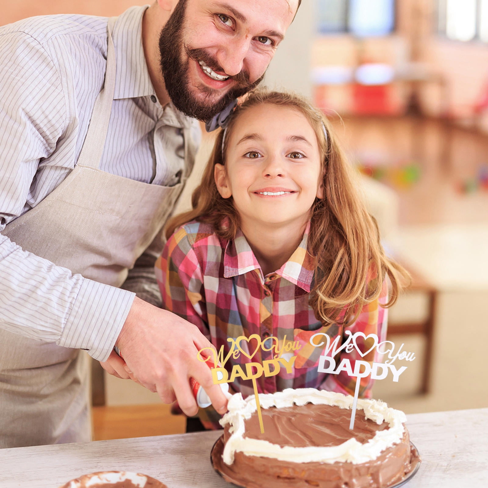 Phenofice Father's Day Cake Toppers Assorted Color Acrylic Decor for ...