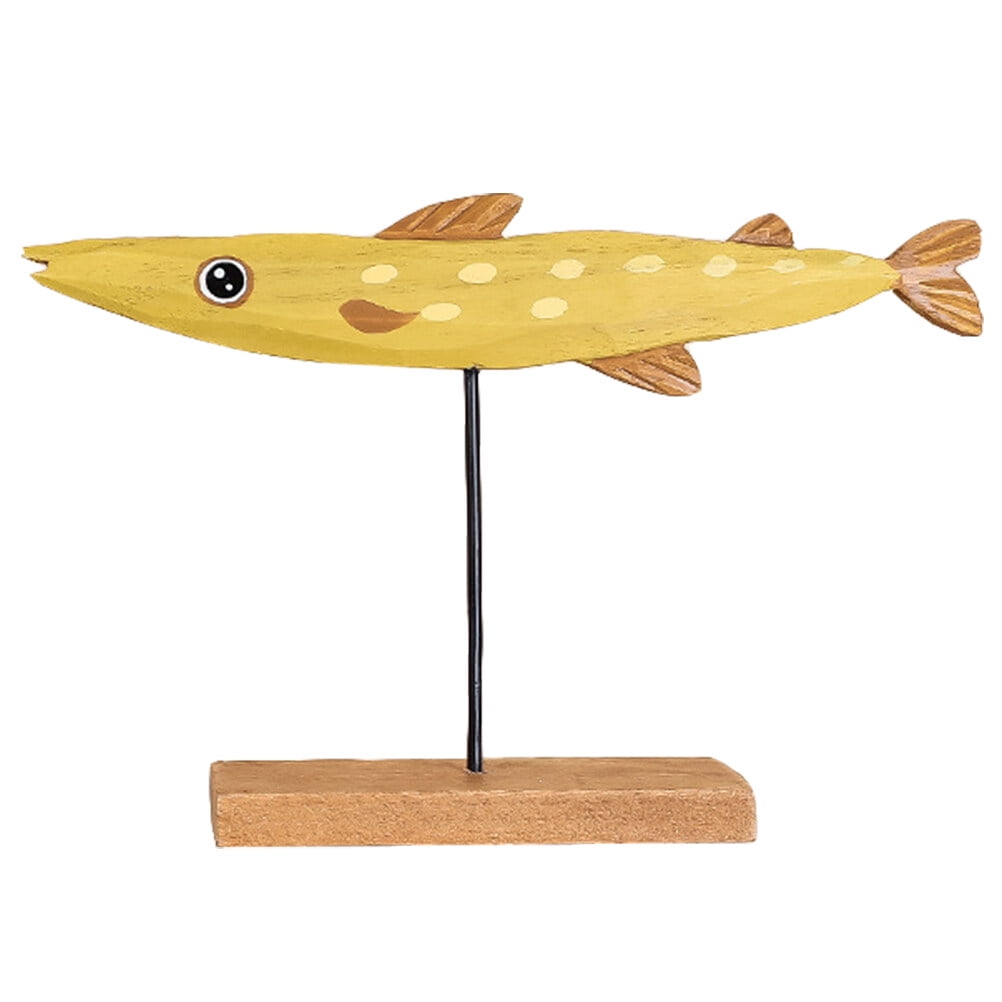 DEEPCRAFF Fish Shape Wooden Fish Decor For Table Festive Atmosphere ...