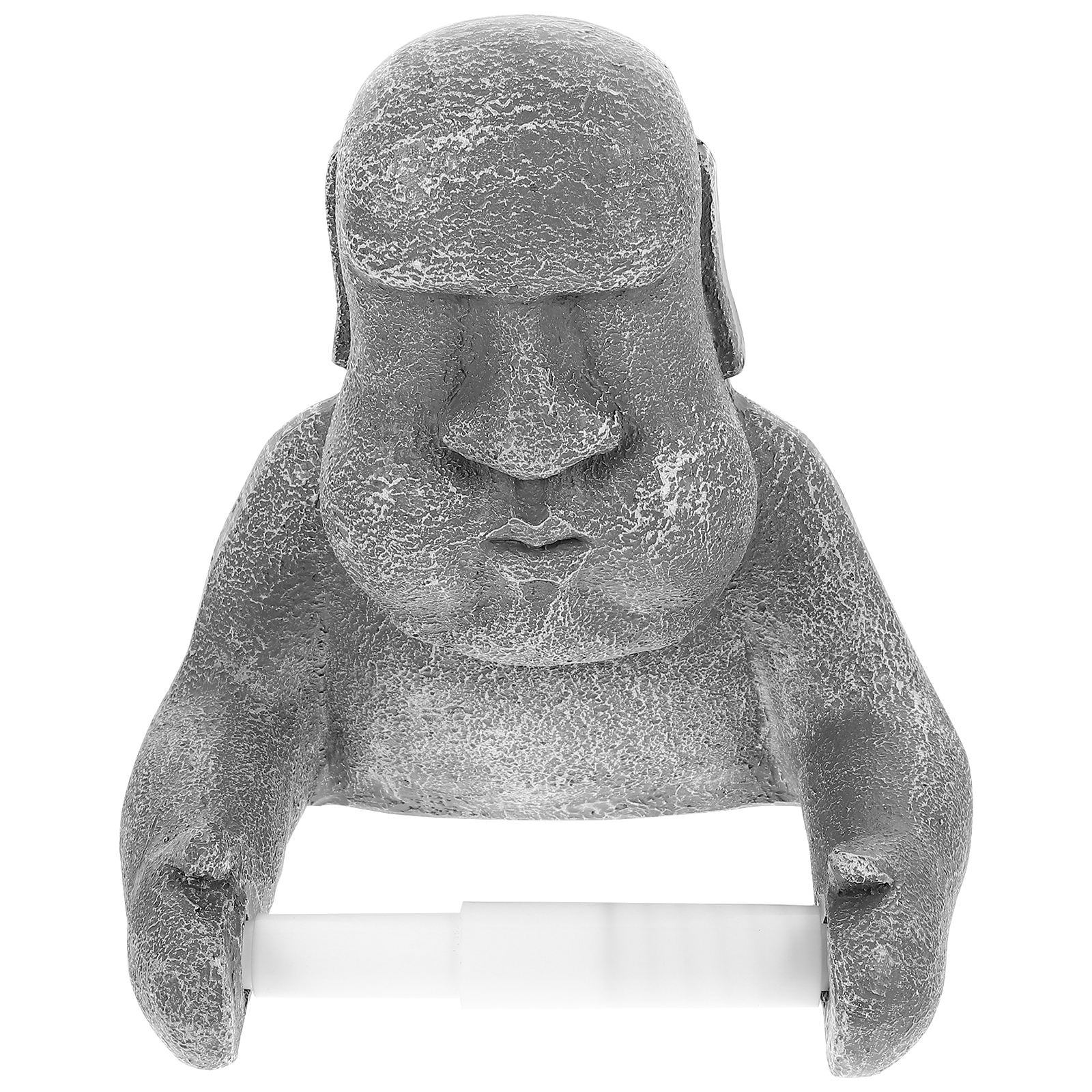 DEEPCRAFF Funny Moai Statue Paper Towel Holder Resin Design for Home ...