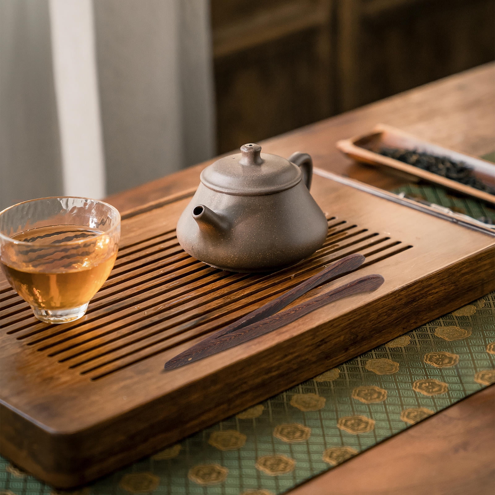 DEEPCRAFF Gong Fu Tea Tools Tea Clamp Wooden Portable For Tea Ceremony ...