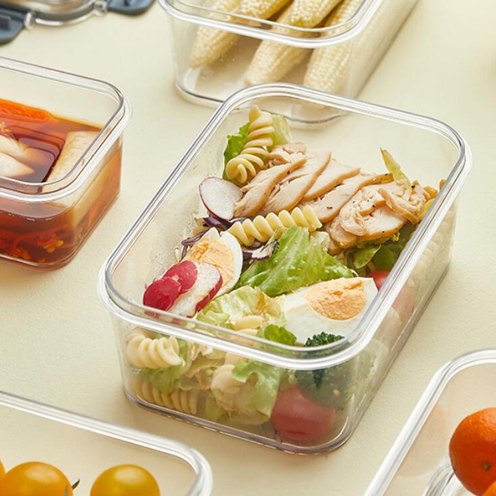 DEEPCRAFF Grey Plastic Containers with Lids for Refrigerator Food ...