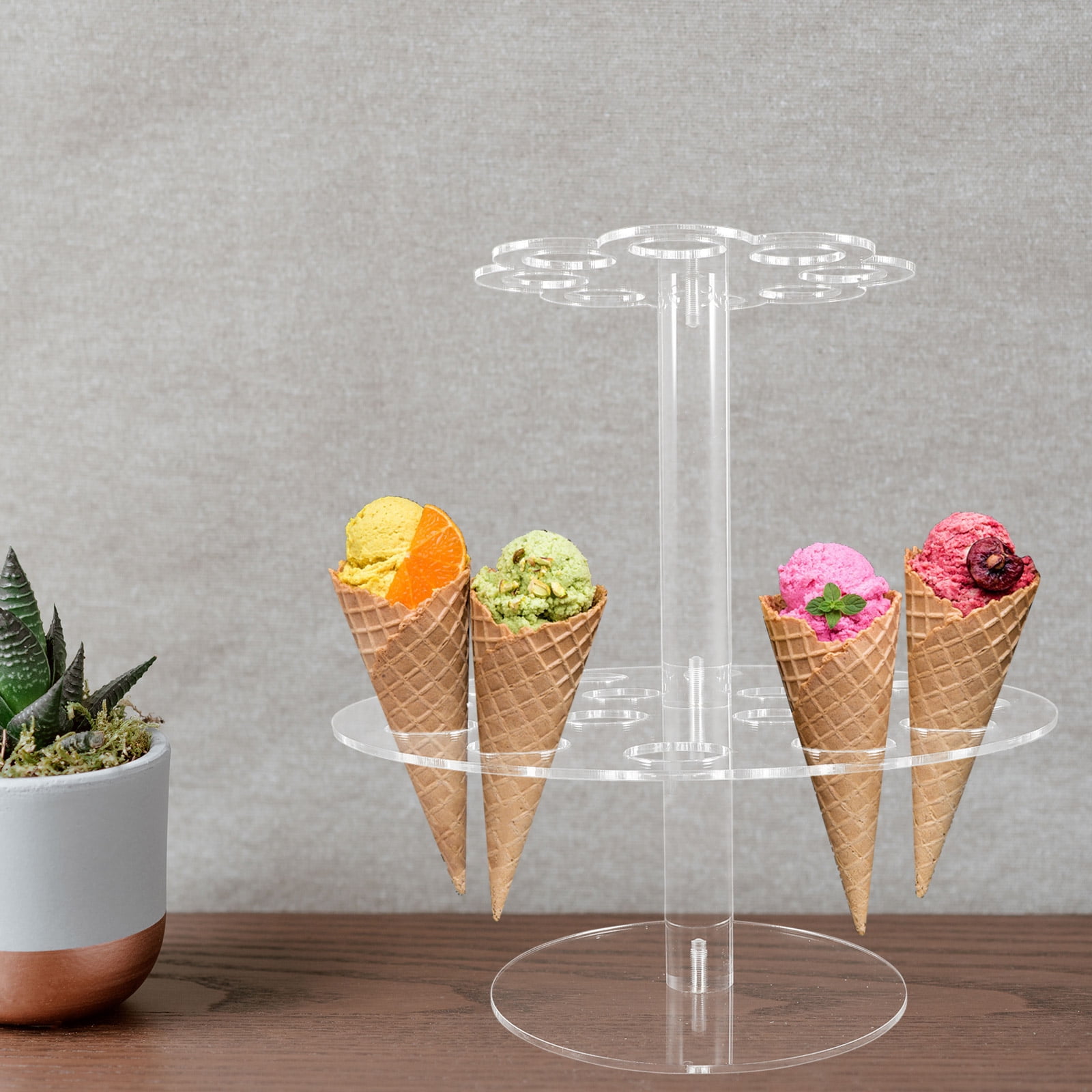 DEEPCRAFF Cone Support Stands Ice Cream Cone Holder Stand Acrylic 1Pcs ...