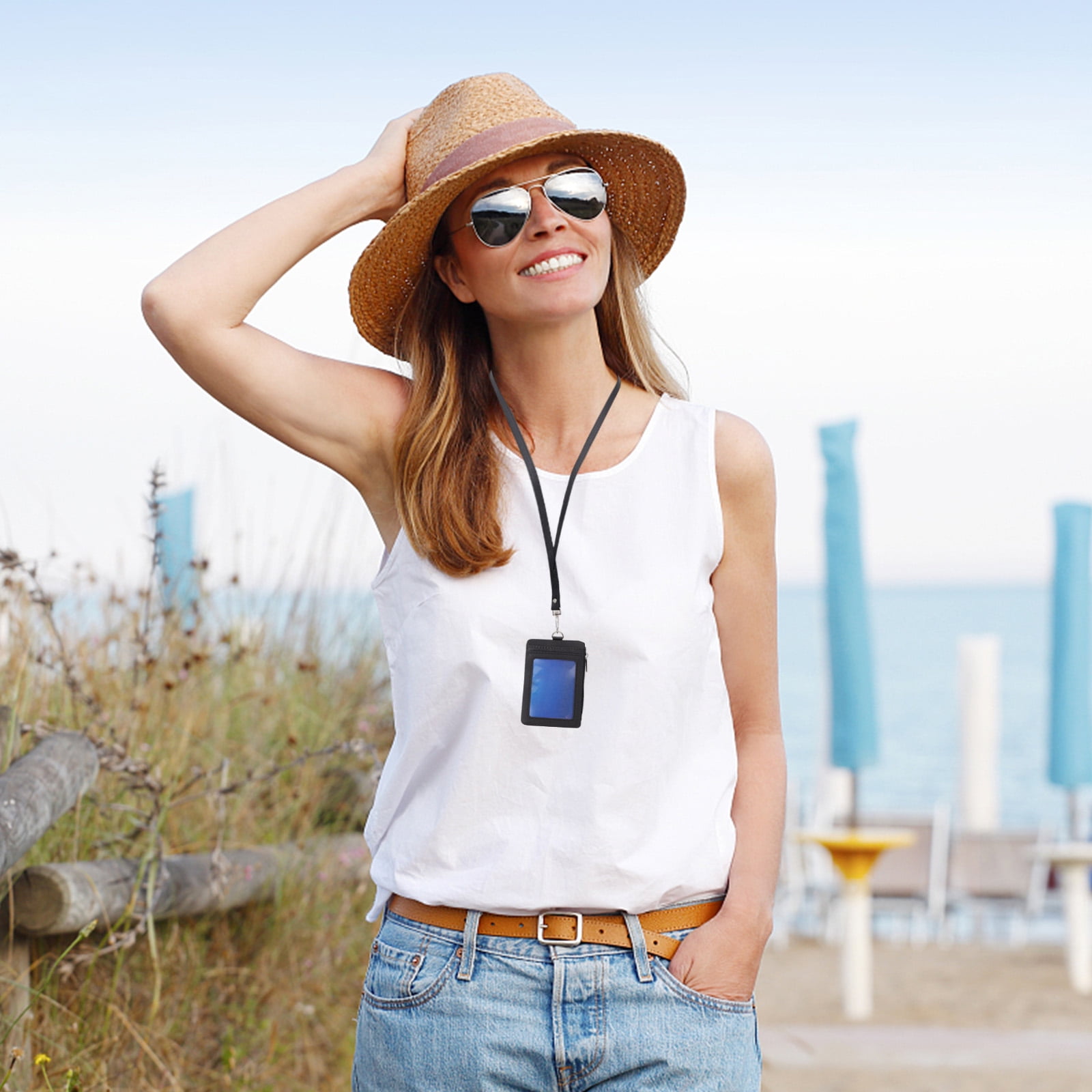 DEEPCRAFF Id Card Sleeve for Credit Cards 1Pack in Black Metal with ...