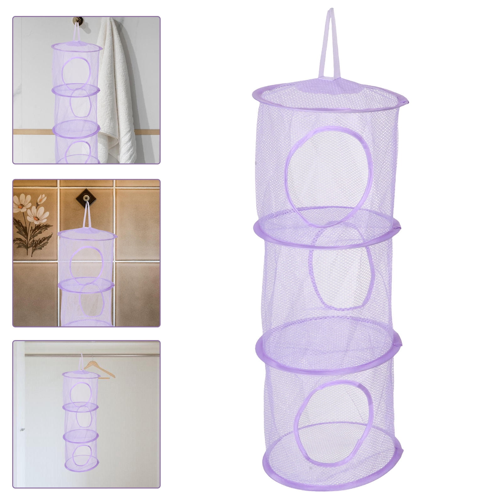 DEEPCRAFF Three Layer Hanging Storage Organizer for Clothes Laundry and ...