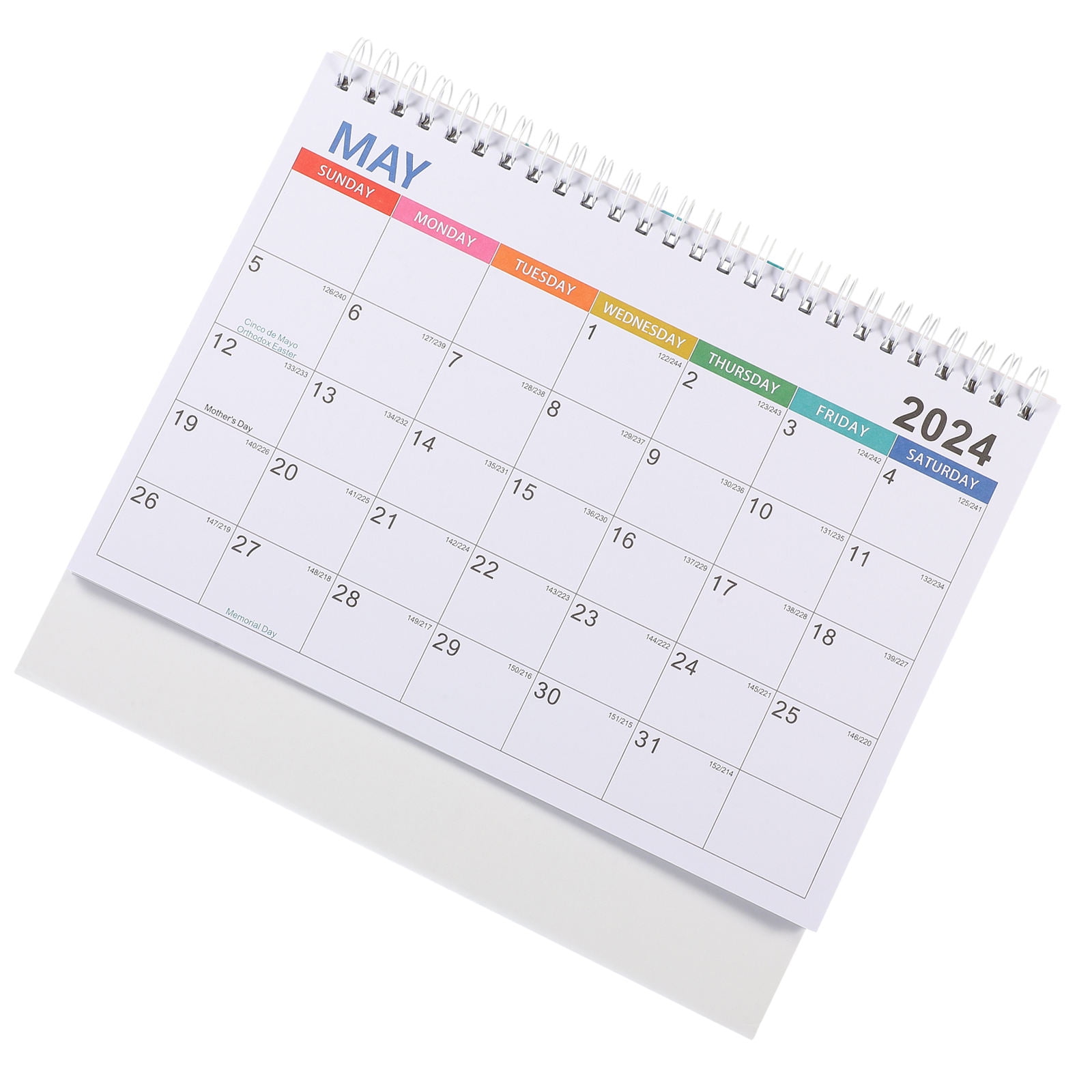 DEEPCRAFF Multi Color 2024 Desk Calendar with Paper Construction for ...