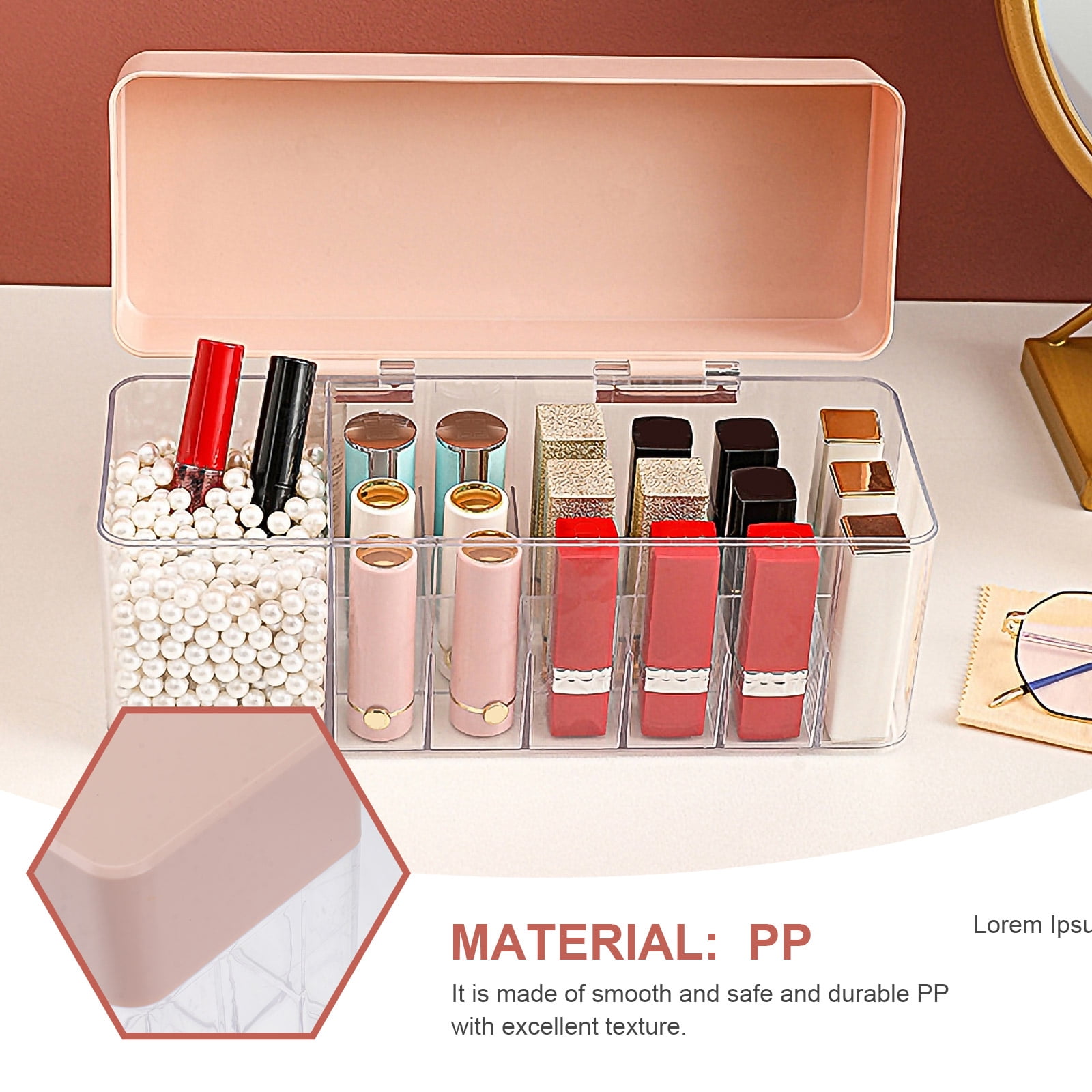 DEEPCRAFF Pink Lipstick Storage Case 1Pcs 26x13cm Rectangular Shape for ...