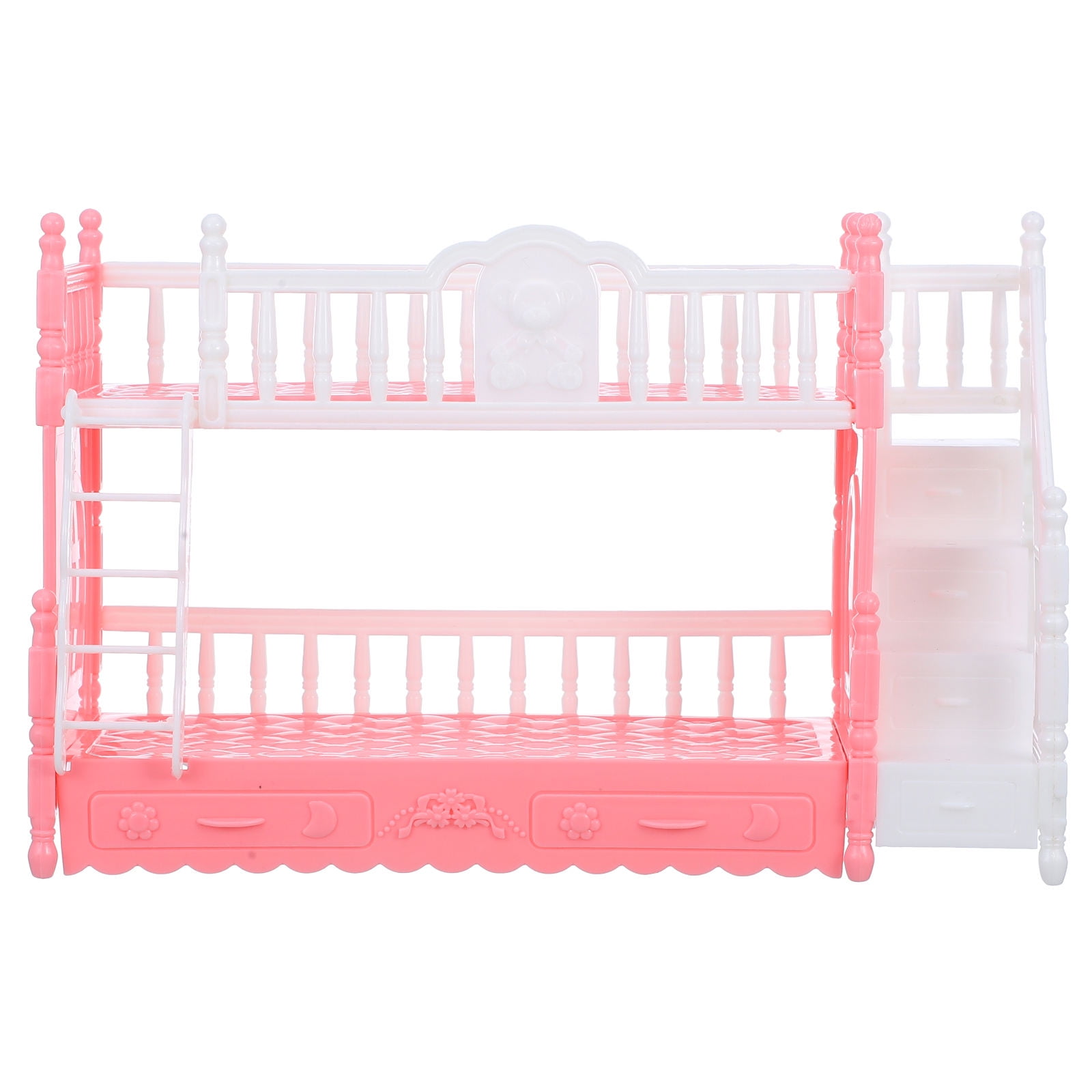 DEEPCRAFF Pink Mini Bunk Bed 1Pack for Dollhouse Accessories in 8.65X5 ...