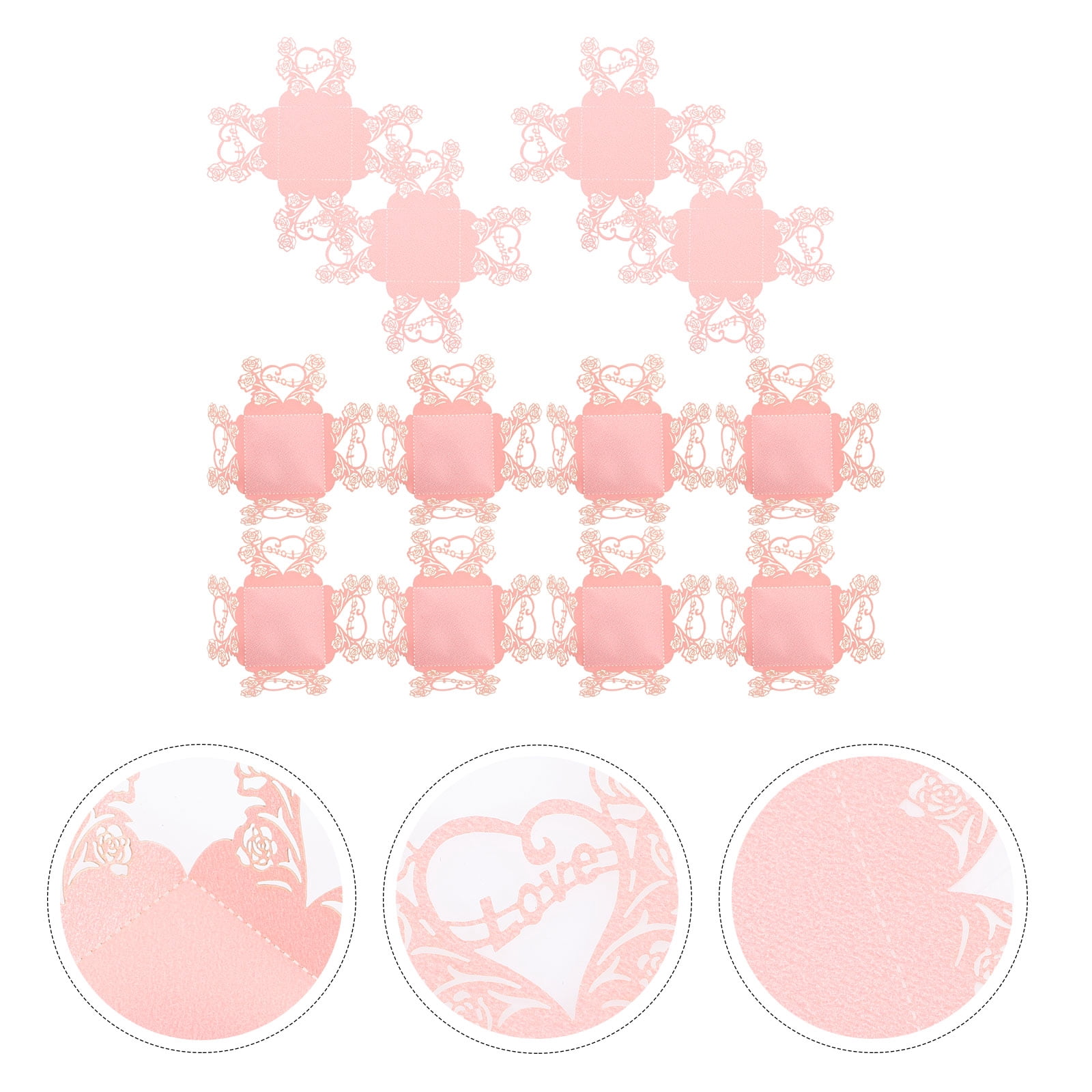 DEEPCRAFF Pink Paperboard Chocolate Wrappers with Rose Pattern 50Set ...