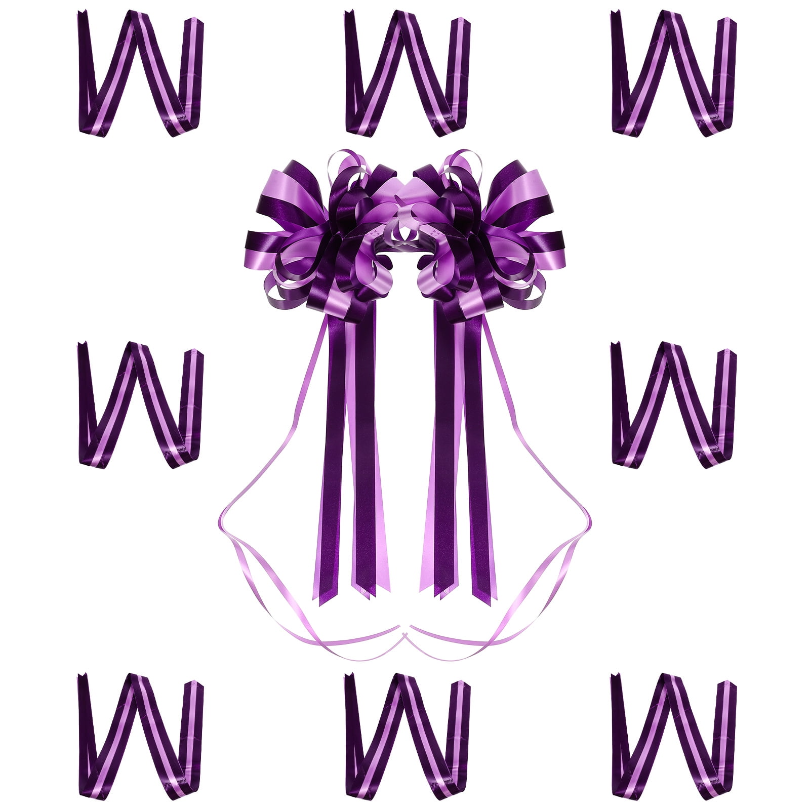 DEEPCRAFF Purple Pull Bows 10Pcs with Butterfly Shape for Wedding Car ...