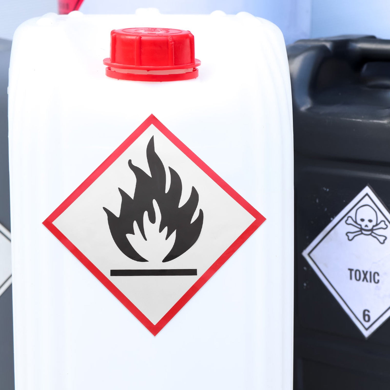 DEEPCRAFF Reflective Flammable Warning Decal Black with Easy ...