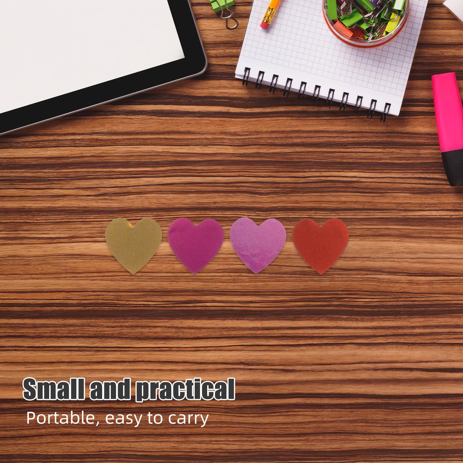 DEEPCRAFF Self Adhesive Heart Stickers Roll with Glitter for Valentines ...