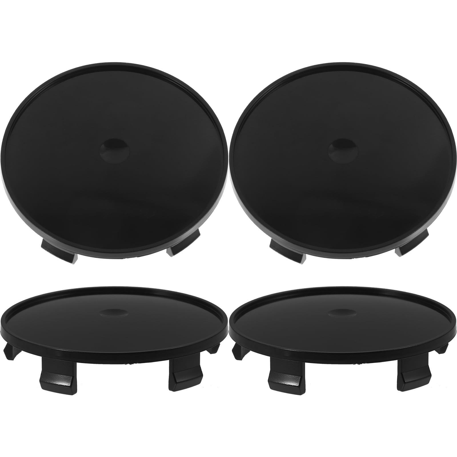 DEEPCRAFF Round Red Car Hub Caps 4Pcs Modern Design Suitable for ...