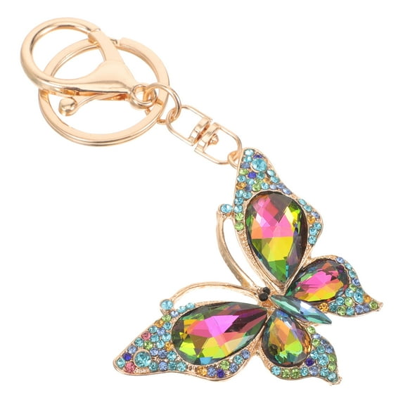 DEEPCRAFF Sparkly Keychain Key Chain Multi Colored Glamorous Style 1Set ...