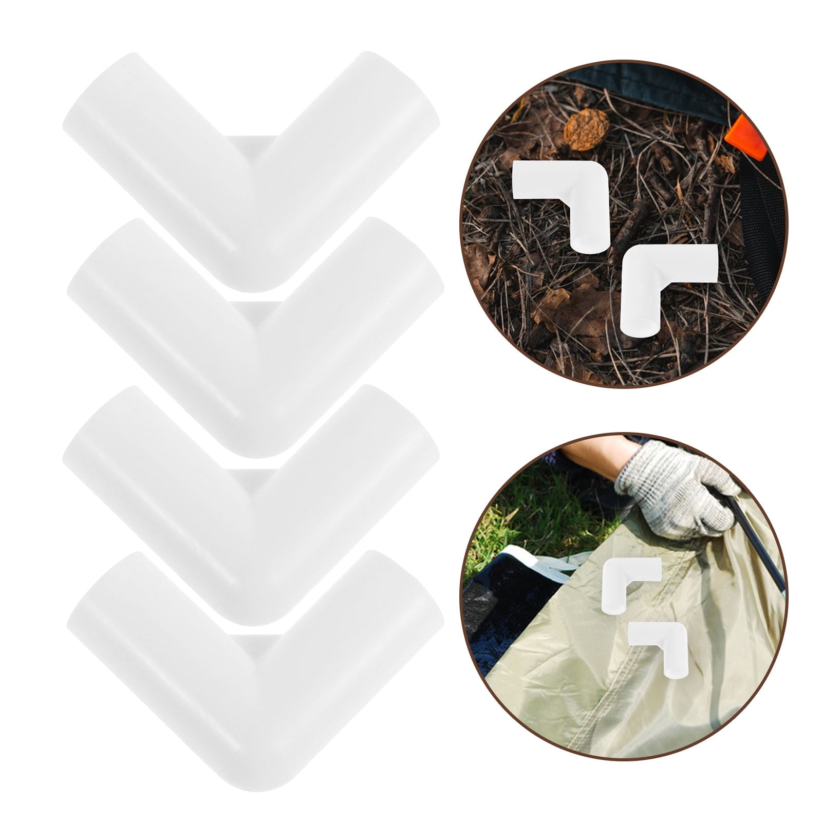 DEEPCRAFF Tent Pole Adapter 30Pcs White Plastic Elbow Connectors for ...