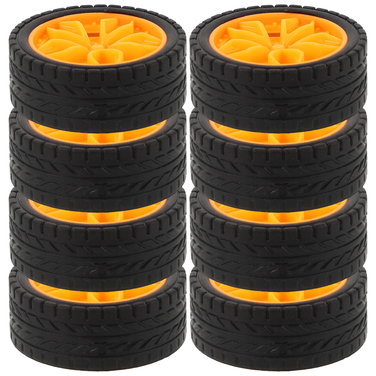 DEEPCRAFF Toy Wheels 28Pcs for Kids Car Assemble Projects Orange Round ...