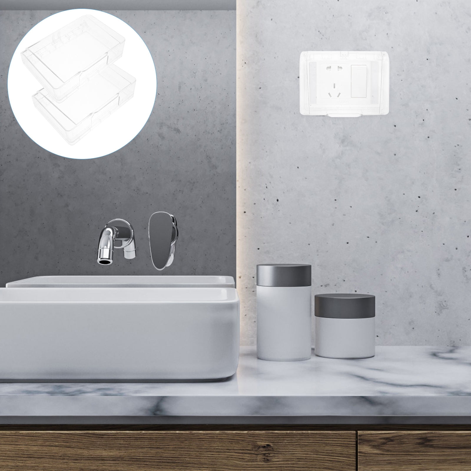 Phenofice ABS Wall Socket Protector Transparent Splash-Proof for Home ...