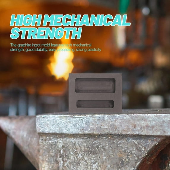 DEEPCRAFF Two Hole Graphite Mold for Gold Silver and Non Ferrous Metals ...