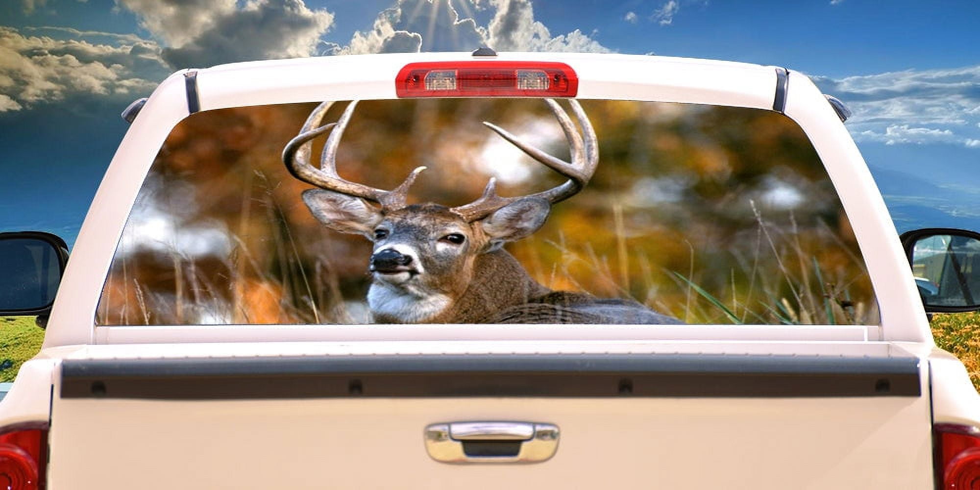 DEER 2 Rear Window Graphic back truck decal suv view thru vinyl car ...
