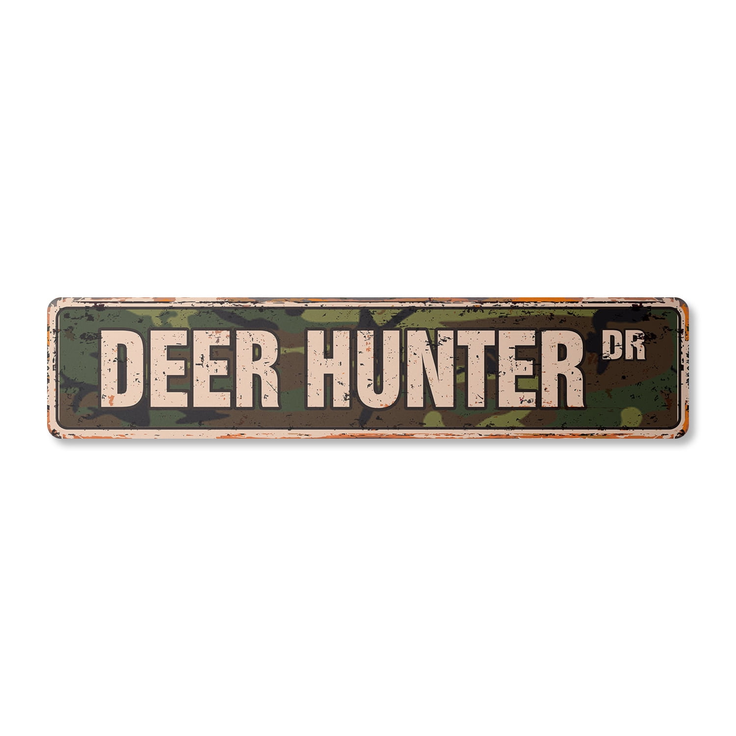 DEER HUNTER Vintage Plastic Street Sign hunting signs buck hunt shotgun ...