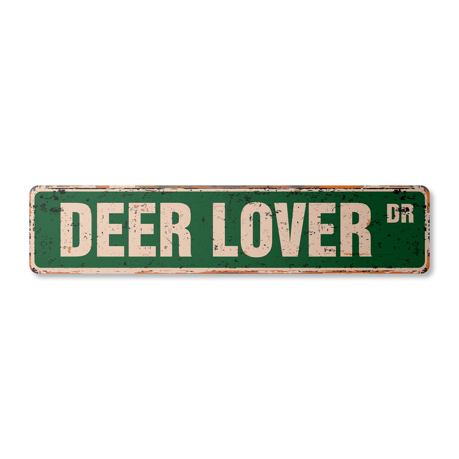 DEER LOVER Vintage Aluminum Street Sign bambi forrest skin hunter farm ...