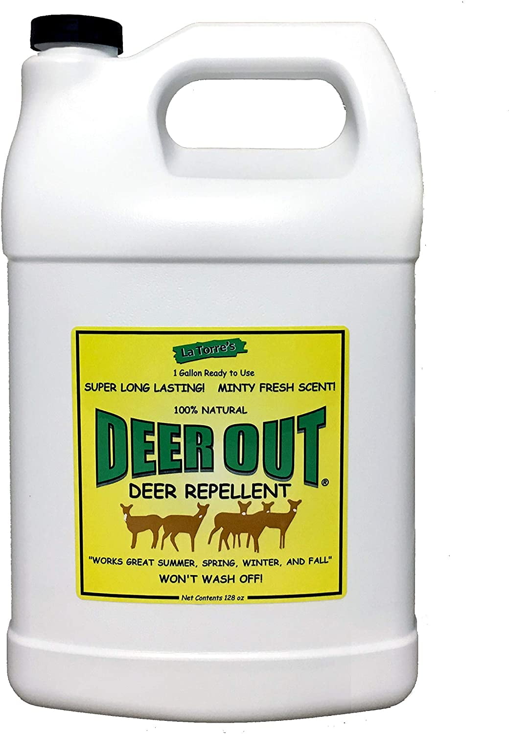 Deer Out, 1 Gallon Ready-to-Use Deer Repellent, Dual Deterrent Spray ...