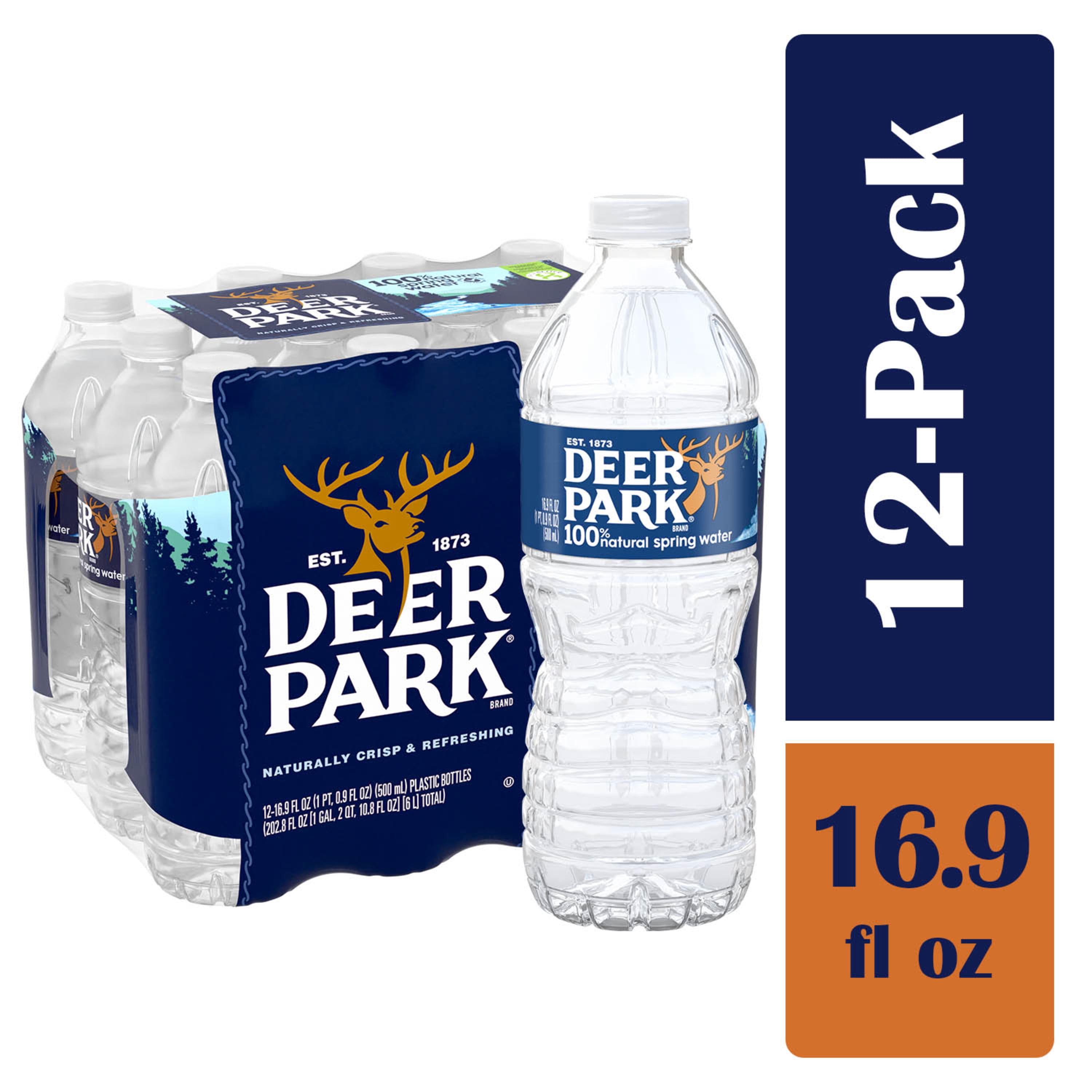 DEER PARK Brand 100% Natural Spring Water, 16.9-ounce plastic bottles ...