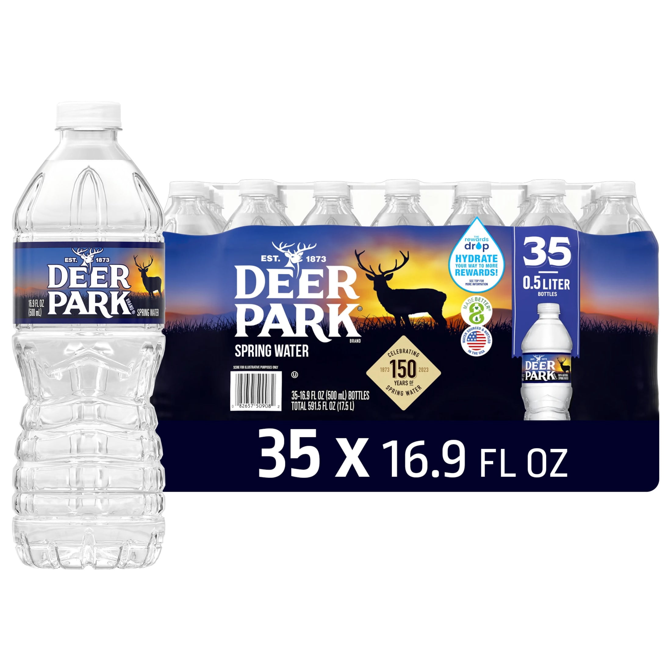 DEER PARK 100% Natural Spring Water, 16.9-ounce Recyclable Plastic ...