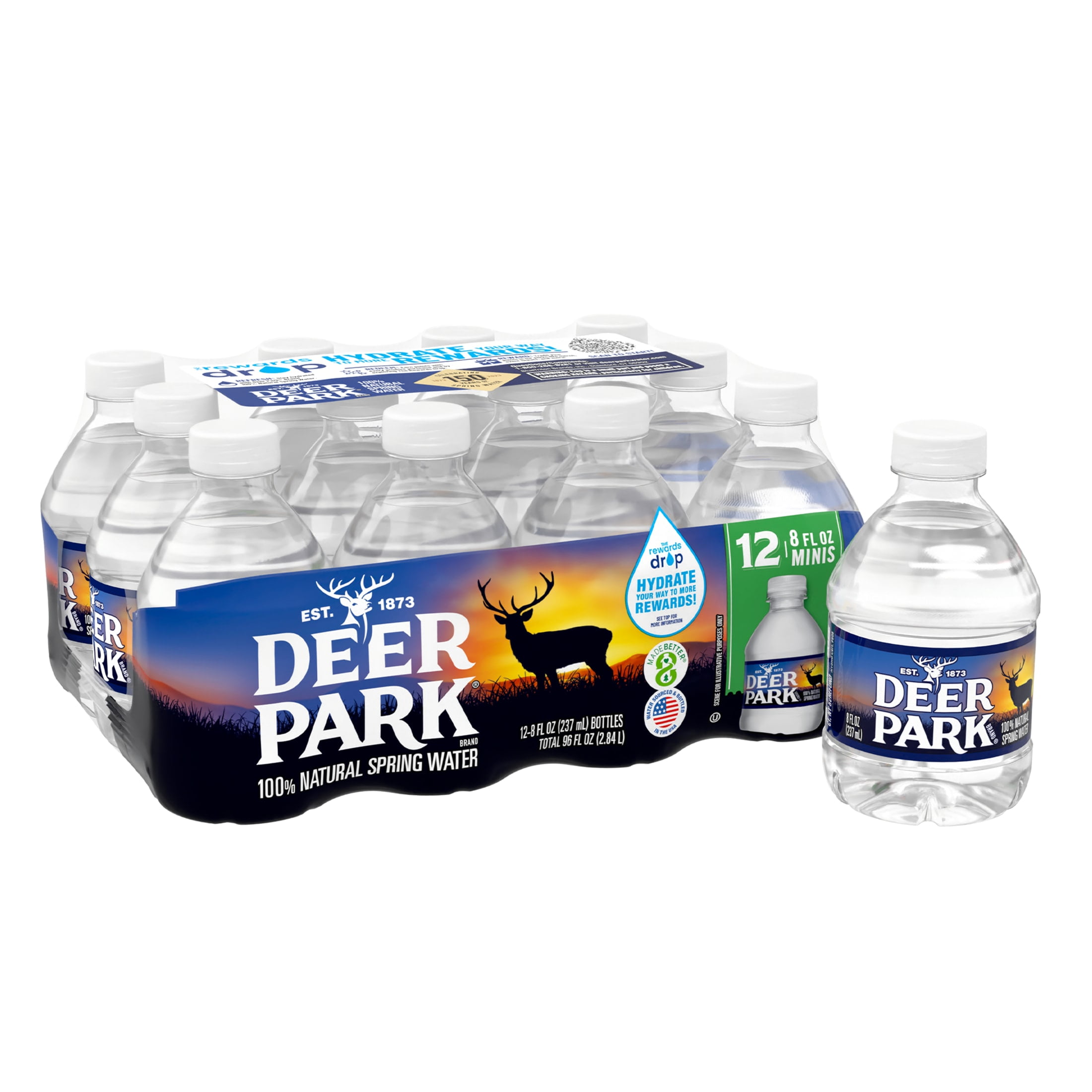 Deer Park Spring Water, 8 fl oz, 12 Pack Plastic Bottles, Refreshing ...