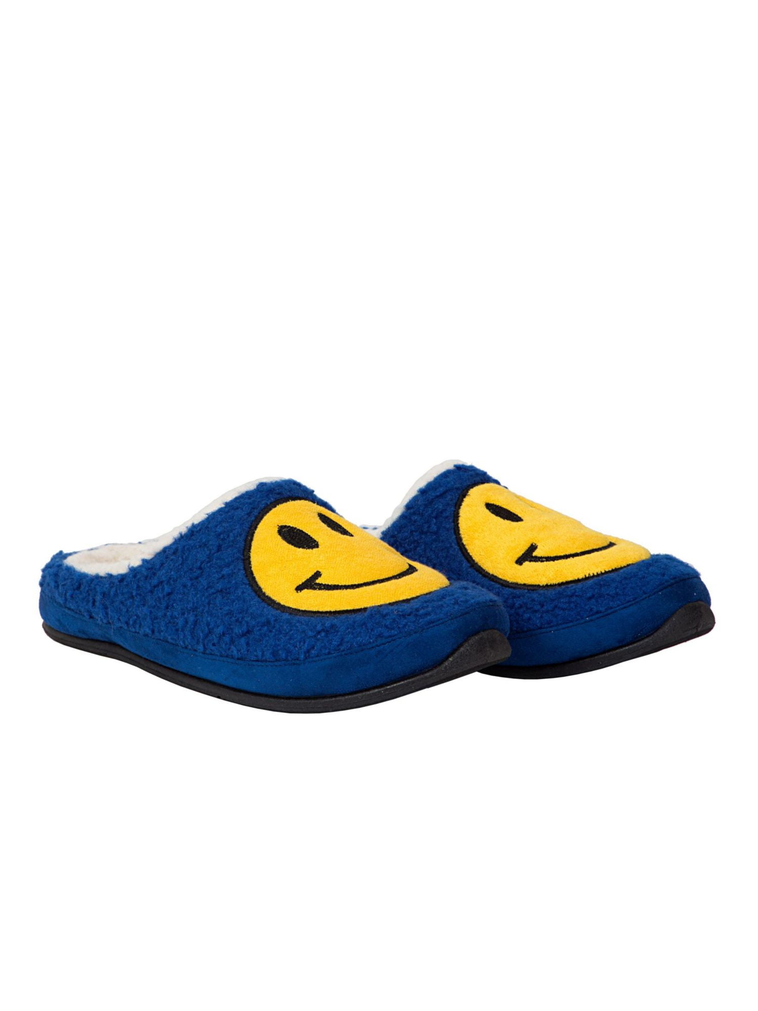 DEER STAGS Mens Blue Smiley Face Cushioned Slipperooz Round Toe Slip On ...