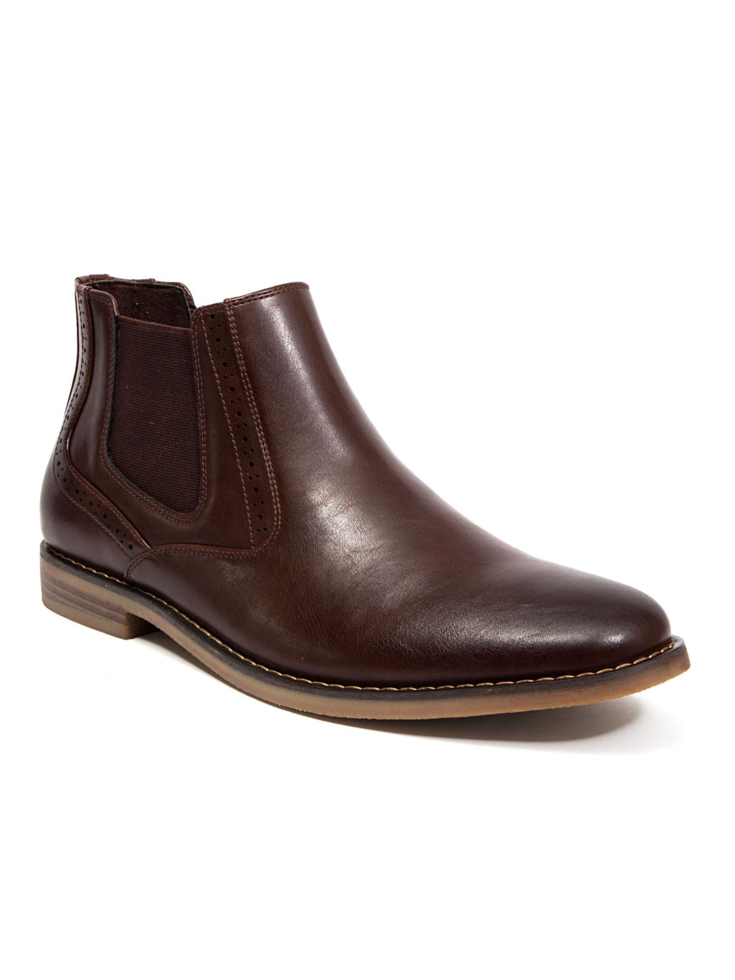 DEER STAGS Mens Brown Cushioned Removable Insole Goring Perforated ...