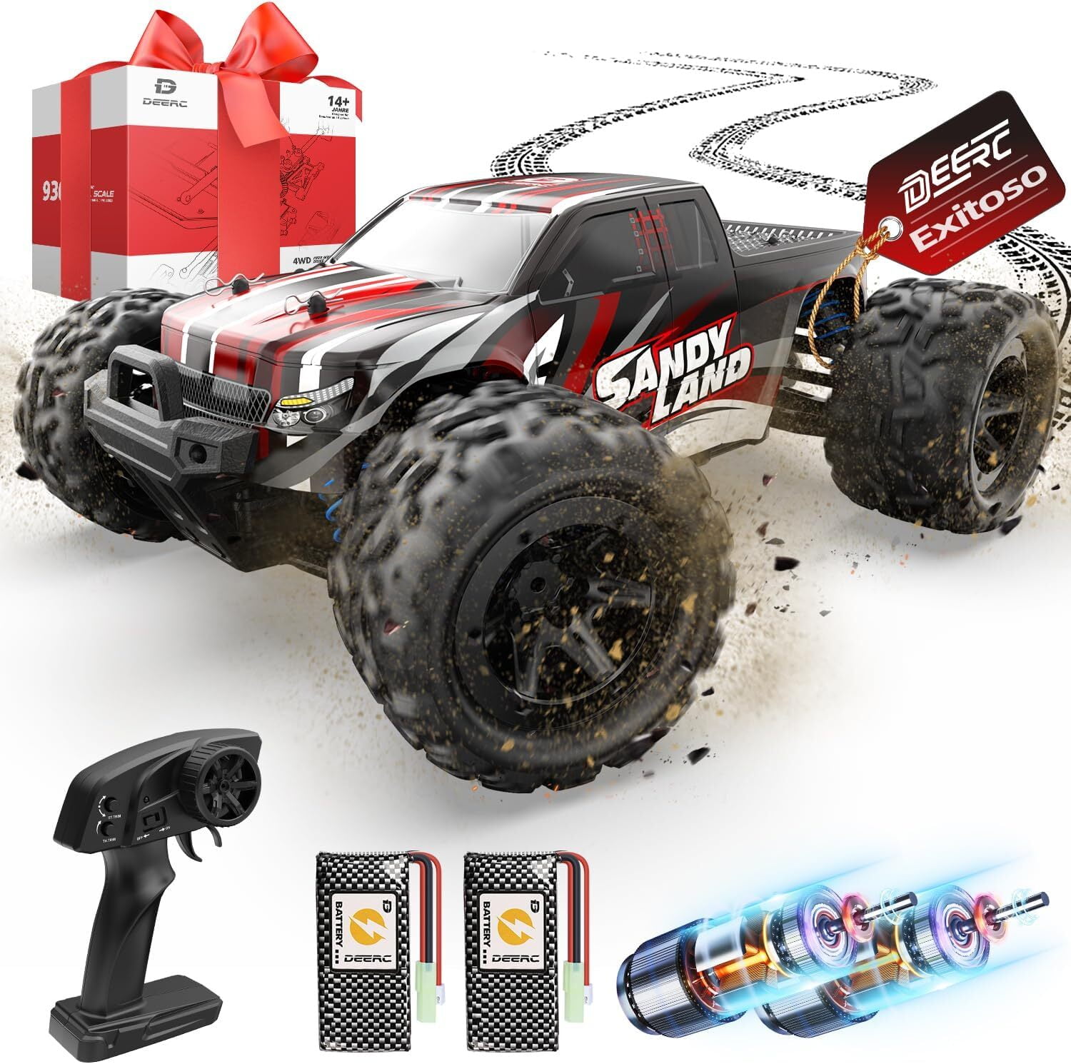 DEERC 9300 RC Car 1:18 Scale 40+ KM/H Fast 4WD High Speed RC Truck for Boy Girl - Walmart.com