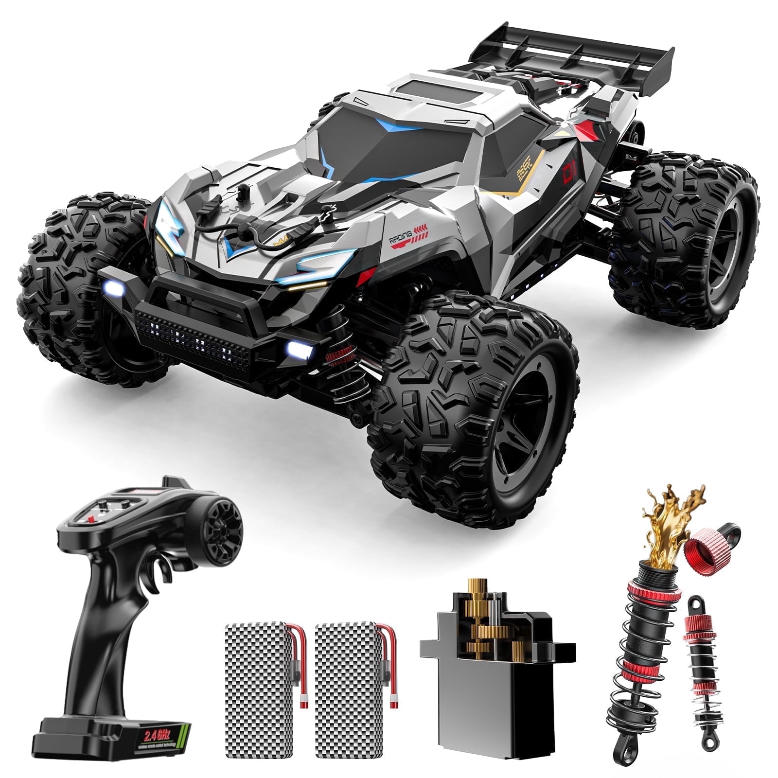 DEERC Brushless Fast RC Cars for Boys & Adults, 55KM/H, 1:18 Off-Road ...