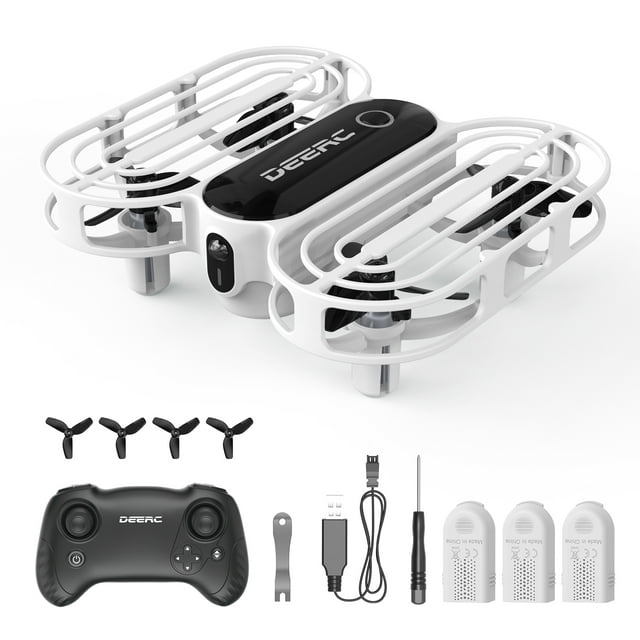 DEERC D11 Mini Drone for Kids 8-12, RC Quadcopter, 3D Flips, Auto Hovering, 3 Batteries, Black ...