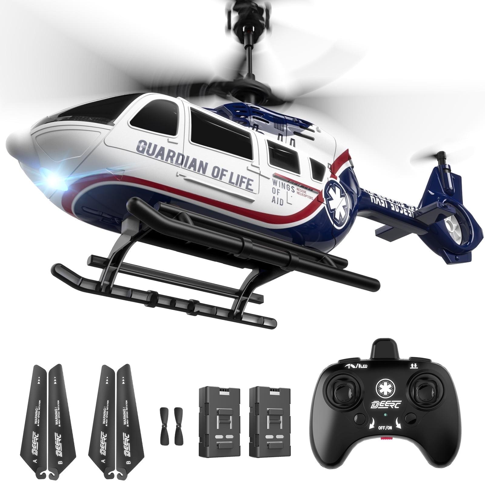 DEERC RC Helicopter for Adults,Rescue Remote Control Helicopter for ...