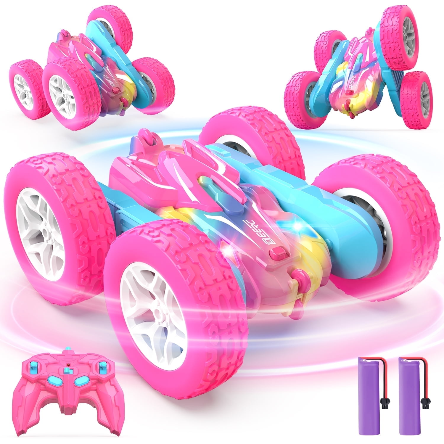 DEERC Rainbow Edition Remote Control Car for Girls, 2.4GHz Double Sided ...