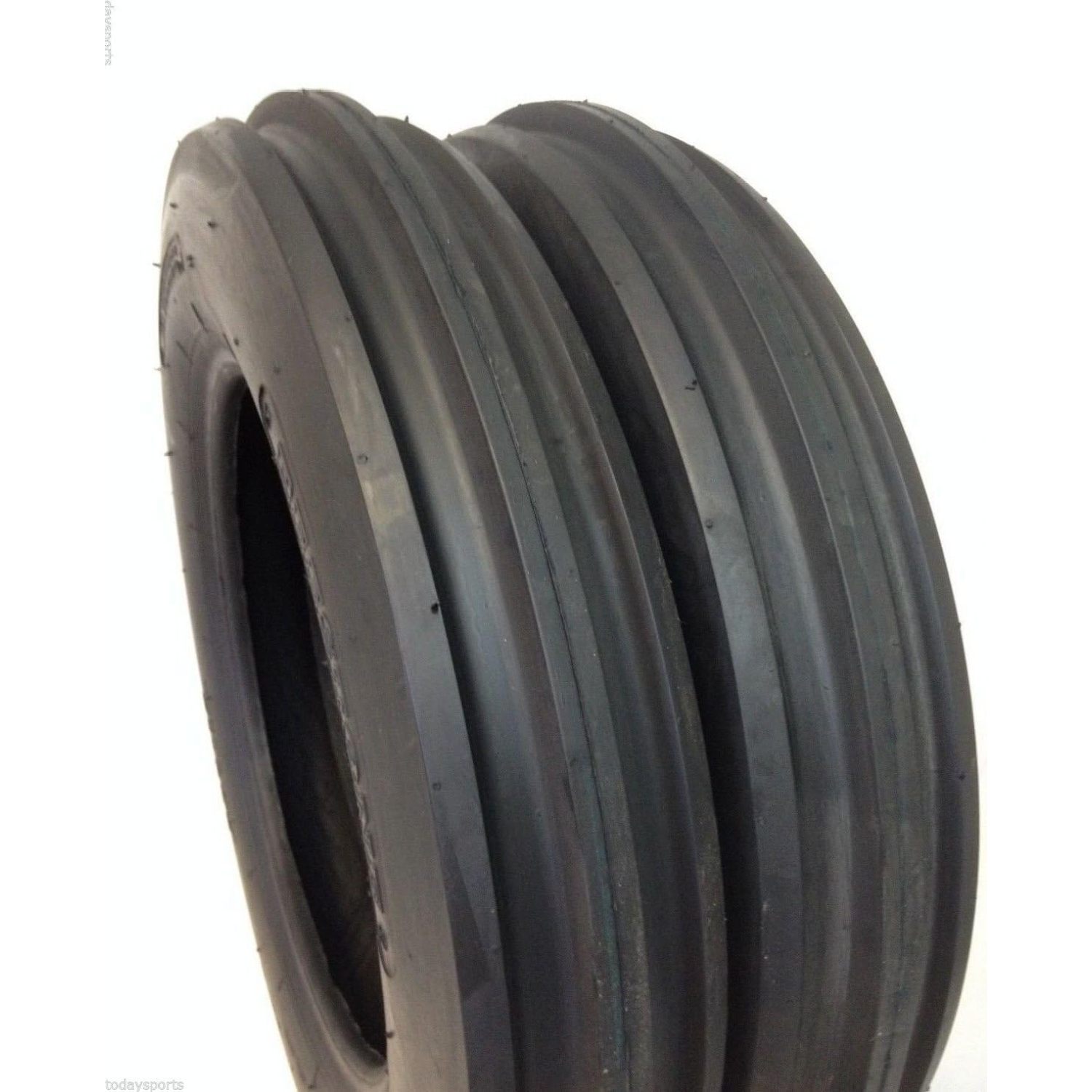 DEESTONE Two 5.00-15 Rib Tractor Tires with Tubes 500-15 Three Rib ...