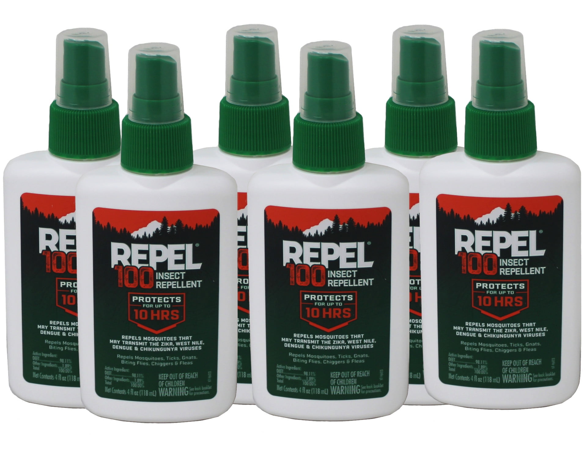 DEET Mosquito & Tick Repellent Spray - 4 fl Oz 6-Pack, 10-Hour ...