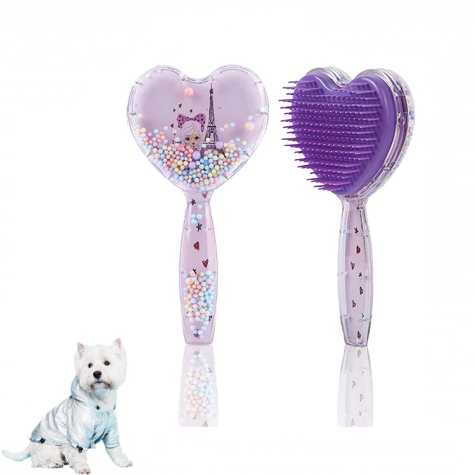 DEEUCHIS Soft Dog Brush for Small Dogs - Gentle Puppy Massaging Brush ...