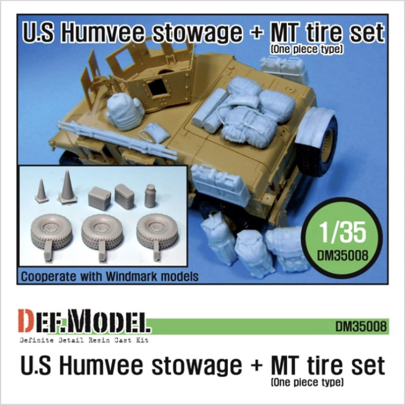 DEF Model 1:35 M1151 HMMWV Stowage & MT Tire set for Academy DM35008 ...