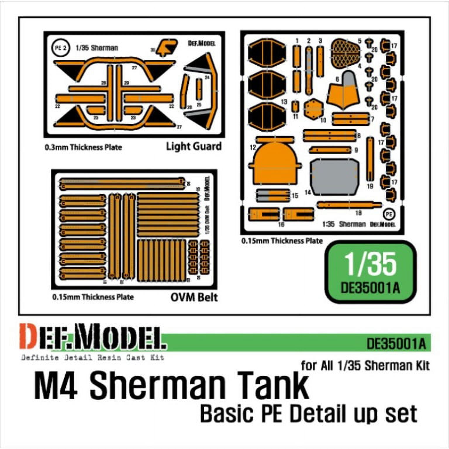 DEF Model 1:35 M4 Sherman PE detail up set #DE35001A - Walmart.com