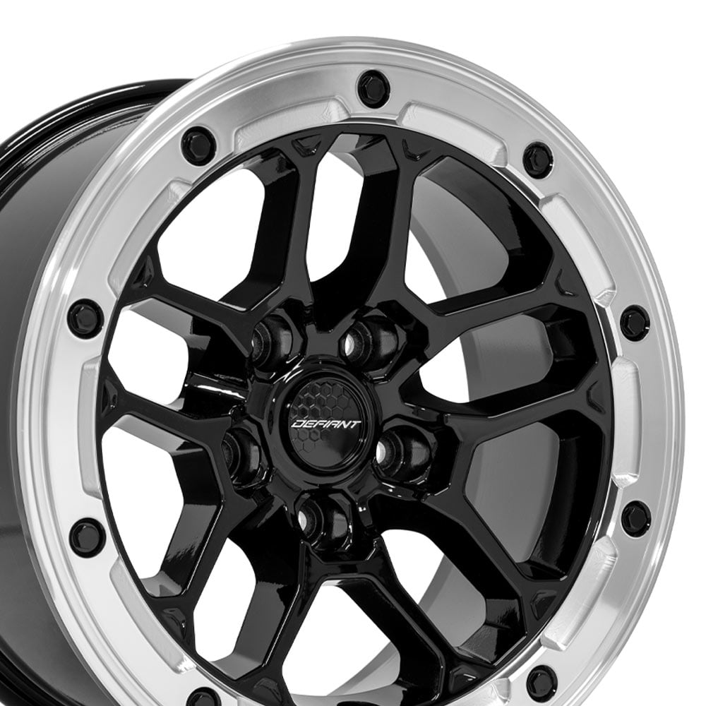 DEFIANT Wheels DF01 17 Inch Rim Fits 5x127 17x8 Gloss Black with Milled ...