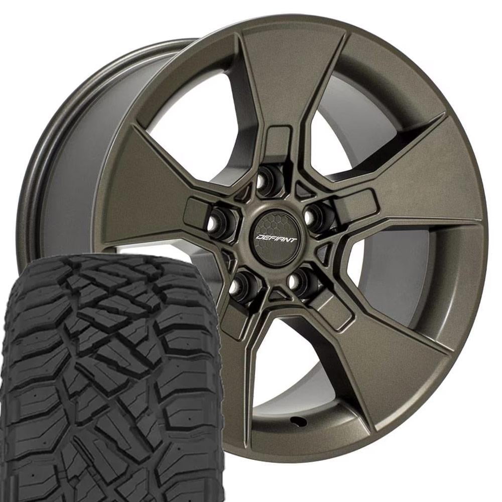 DEFIANT Wheels DF02 17 Inch Rims and Tires Fit 5x127 17x8.5 Satin ...