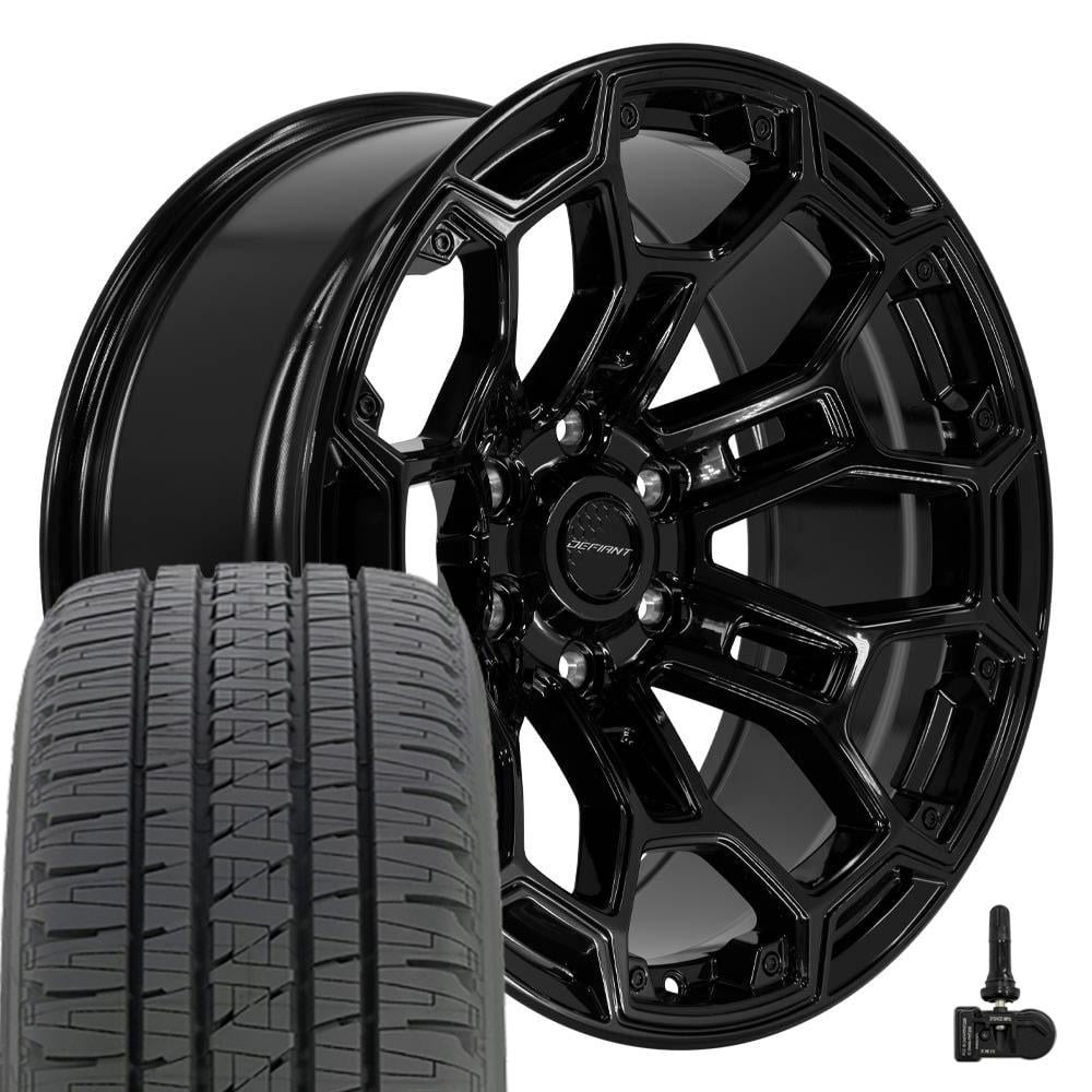 DEFIANT Wheels DF03 20 Inch Rims and Tires Fit 6x139.7 20x9 Gloss Black - Dueler Alenza HL Plus ...