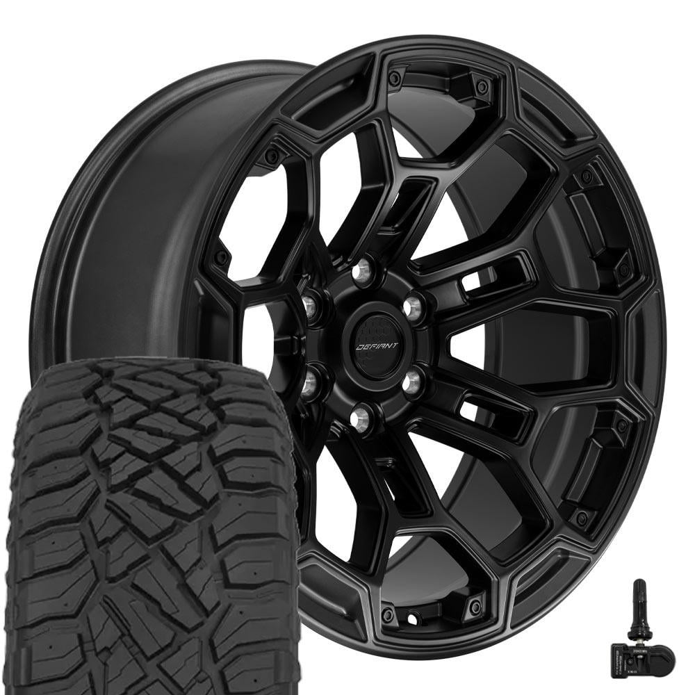 DEFIANT Wheels DF03 20 Inch Rims and Tires Fit 6x139.7 20x9 Satin Black ...