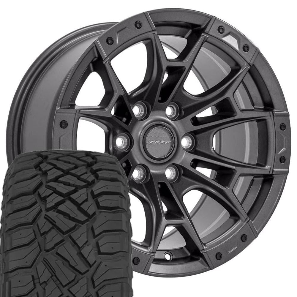 DEFIANT Wheels DF04 17 Inch Rims and Tires Fit 6x135 17x9 Dark Satin ...