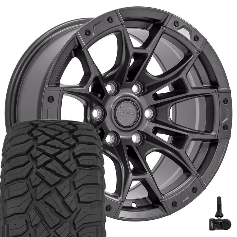 DEFIANT Wheels DF04 17 Inch Rims and Tires Fit 6x135 17x9 Dark Satin ...