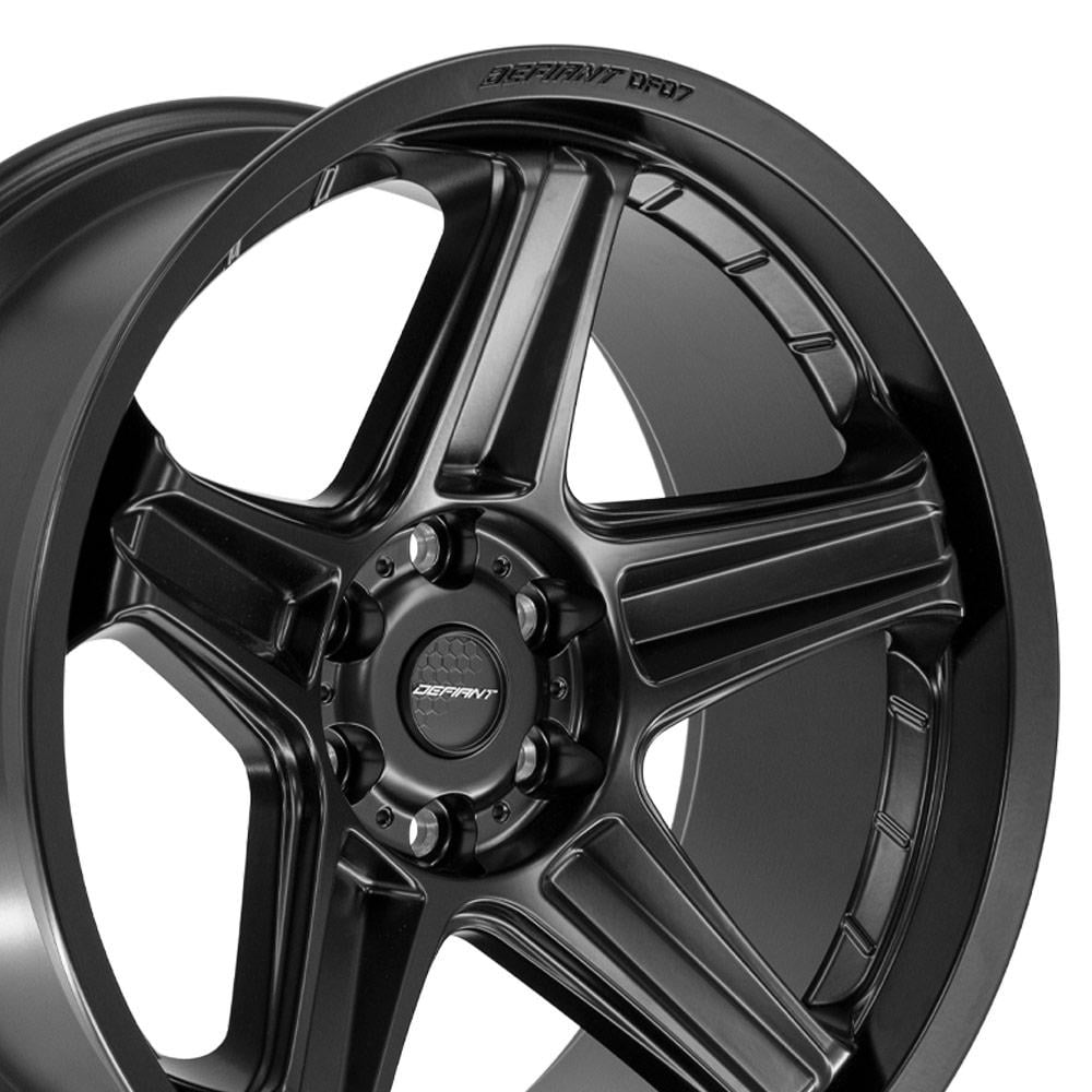DEFIANT Wheels DF07 22 Inch Rim Fits 6x139.7 22x10 Satin Black (1 ...
